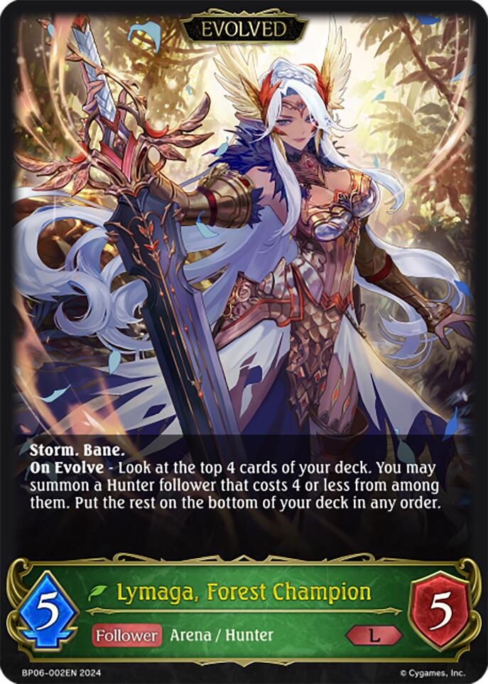 Lymaga, Forest Champion (Evolved) (BP06-002EN) [Paragons of the Coloss – 50cards