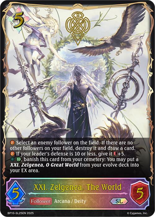 XXI. Zelgenea, The World (SL) (BP10-SL25EN) [Gods of the Arcana] – 50cards