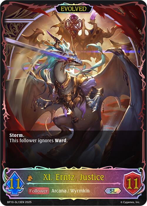 XI. Erntz, Justice (Evolved) (SL) (BP10-SL13EN) [Gods of the Arcana] – 50cards
