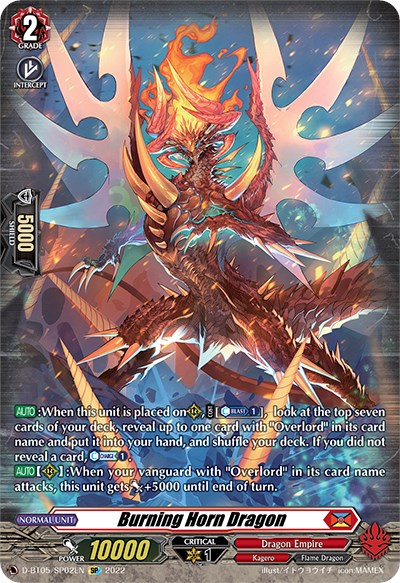 Burning Horn Dragon (D-BT05/SP02EN) [Triumphant Return of the Brave He – 50cards
