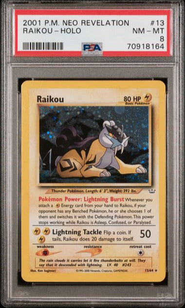 PSA 8 Raikou Holo 2001 – 50cards