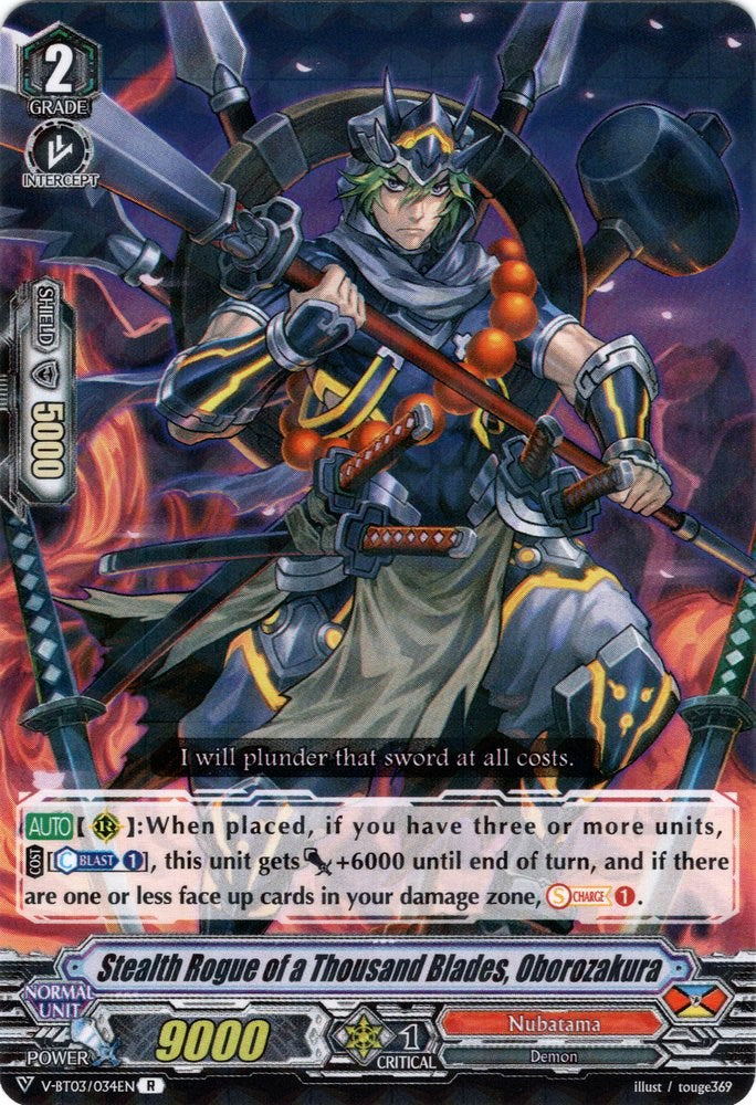 Stealth Rogue of a Thousand Blades, Oborozakura (V-BT03/034EN) [Miyaji ...