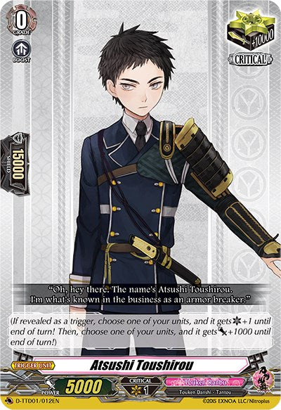 Atsushi Toushirou (D-TTD01/012EN) [Touken Ranbu: ONLINE 2021] – 50cards