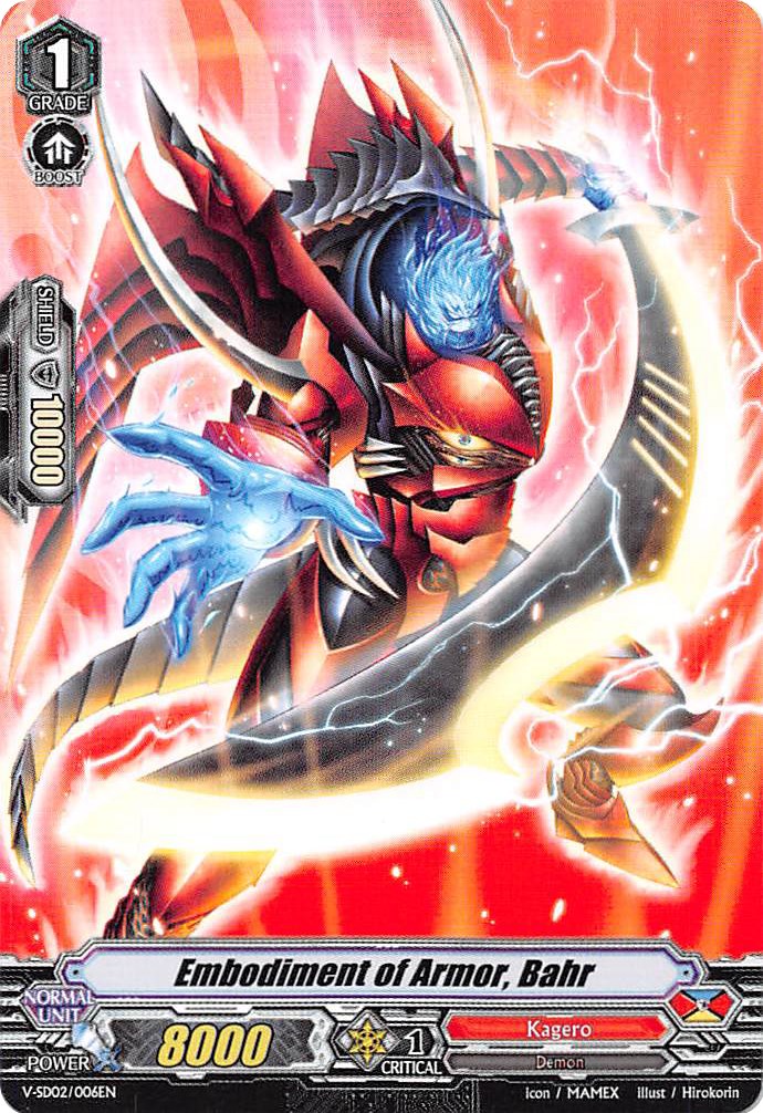 Embodiment of Armor, Bahr (V-SD02/006EN) [2018 Free Experience Deck "K – 50cards