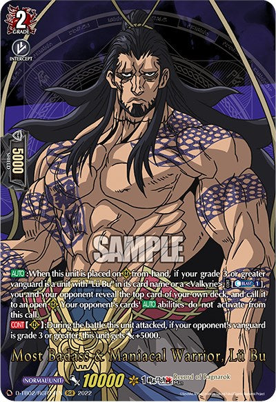 Most Badass & Maniacal Warrior, Lu Bu (D-TB02/RGR14EN) [Record of Ragn – 50cards