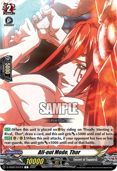 All-out Mode, Thor (D-TB02/047EN) [Record of Ragnarok] – 50cards