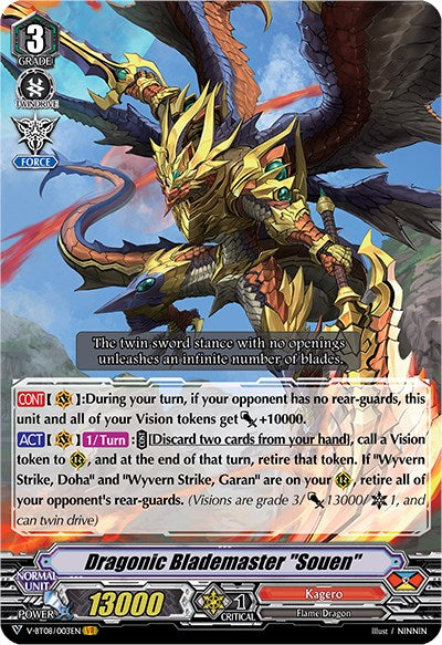 Dragonic Blademaster "Souen" (V-BT08/003EN VR) [Silverdust Blaze] – 50cards